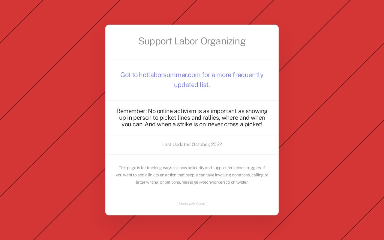 Support Labor Organizing